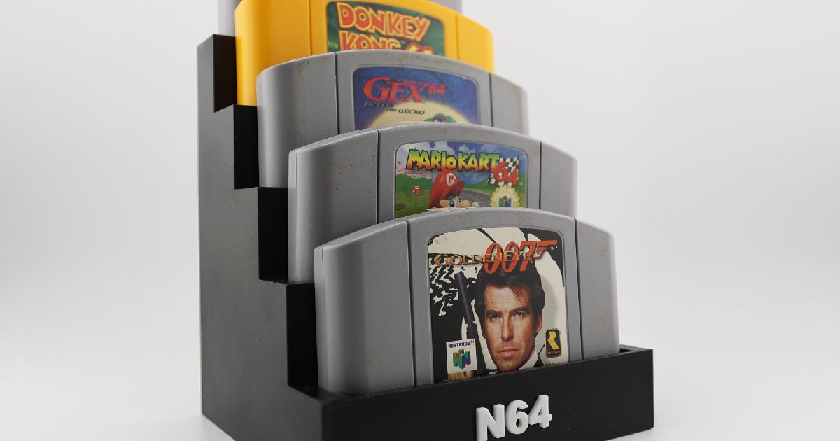 N64 Cartridge Stand for 5 Games & Label by VibeModelCraft | Download ...