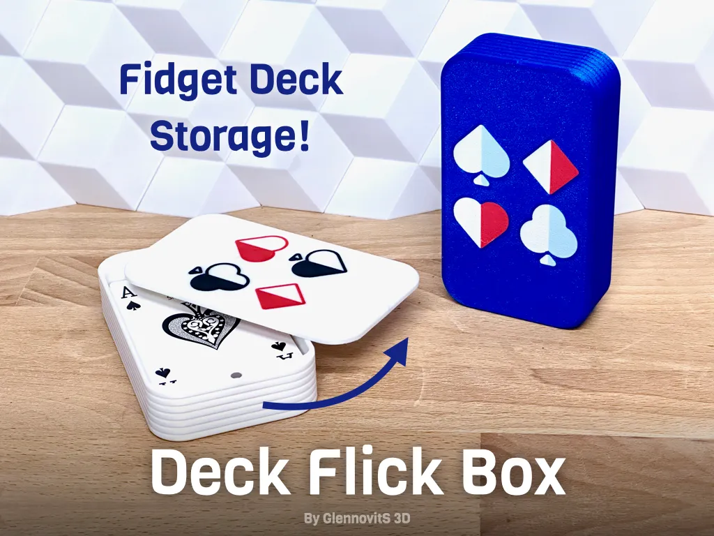 Deck Flick Box (fidget card game magnetic storage) by GlennovitS 3D | Download free STL model ...