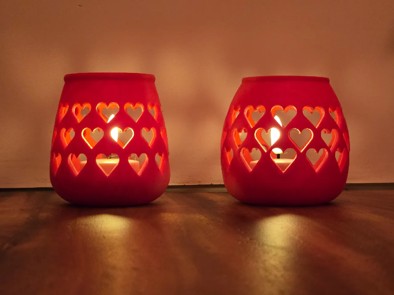 LED Tealight holders with a hearts pattern by Erikjuh | Download free ...