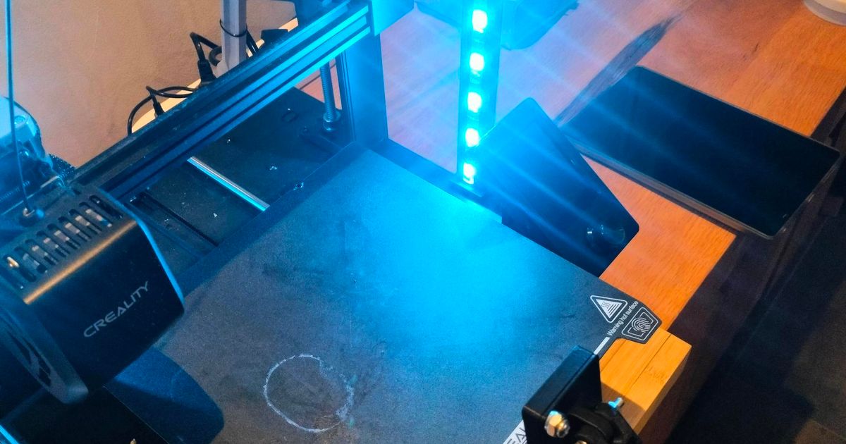 (re)movable light bar Ender 3v3 SE frame // update: clip with rounded ...