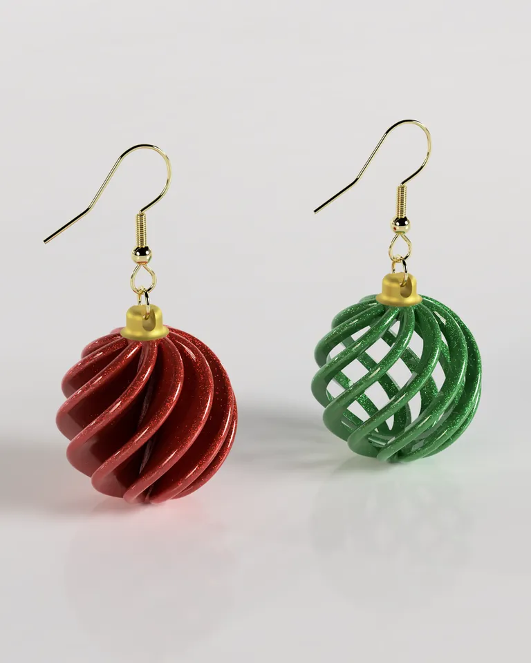 Christmas ball earrings by dantech | Download free STL model ... Christmas ball earrings by dantech | Download free STL model ...