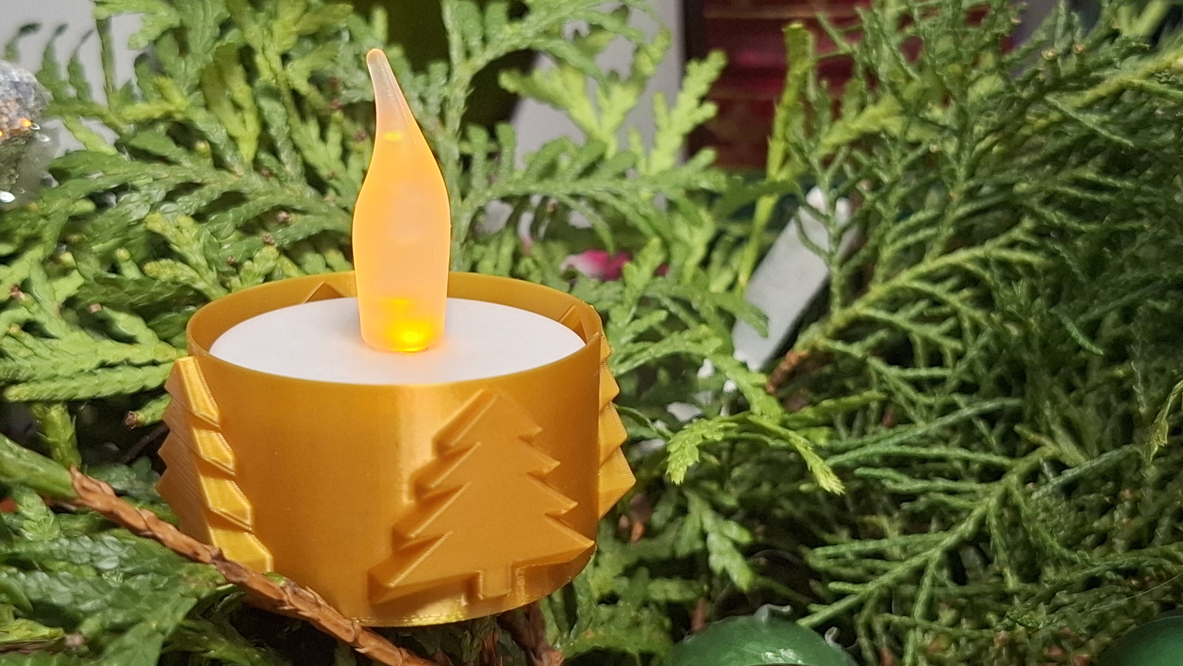Christmas tree, tealight LED by Očko | Download free STL model ...