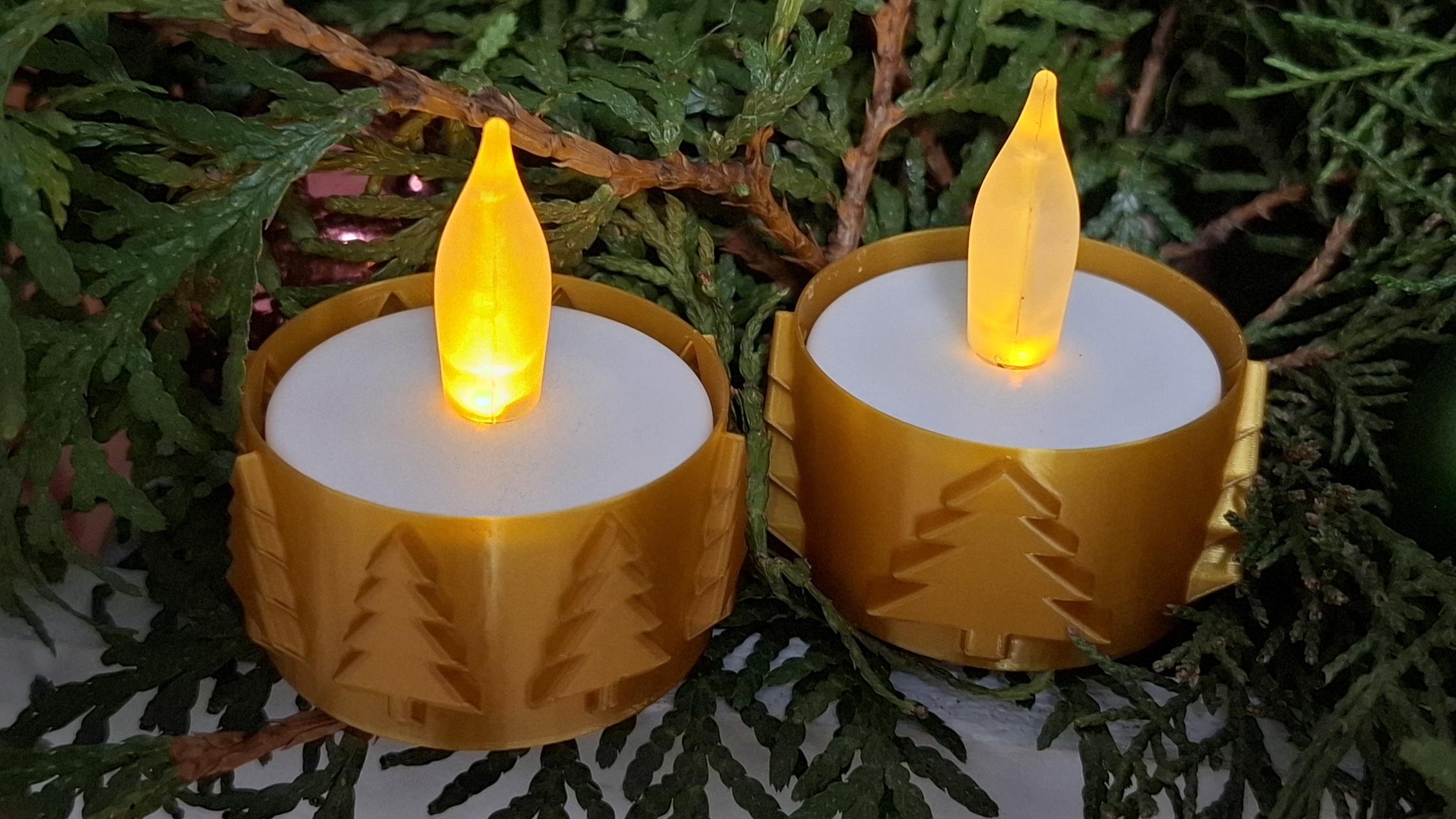 Christmas tree, tealight LED by Očko | Download free STL model ...