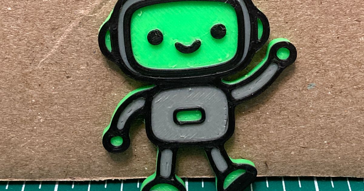 Waving Robot Keychain - 3 Color Remix by Zovrik Prints | Download free ...