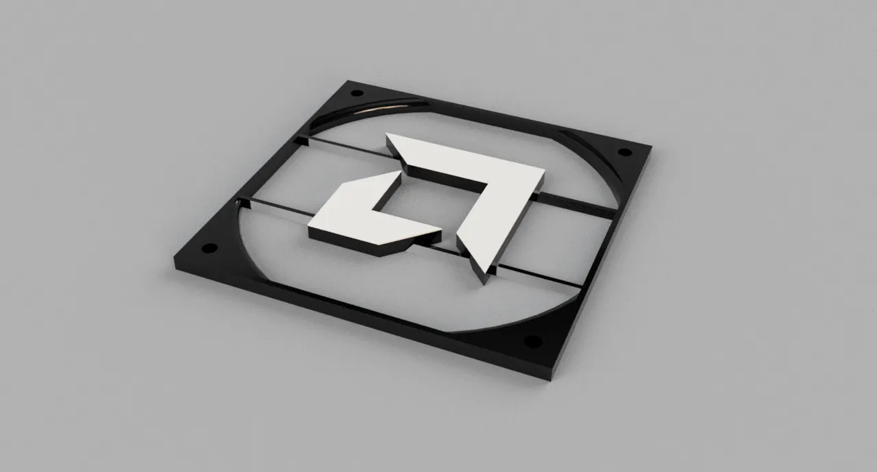 AMD logo fan cover 120mm by mlgmaster64 | Download free STL model ...