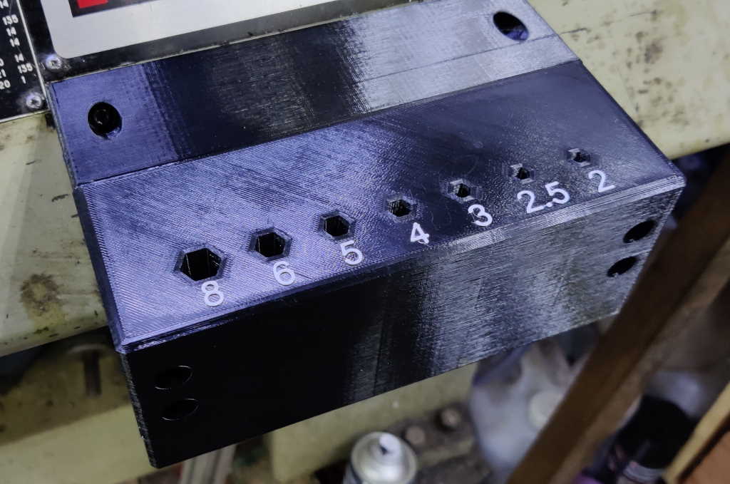 Holder for T-Handle Hex (Allen) Keys with tapered hex slots by DrAl ...