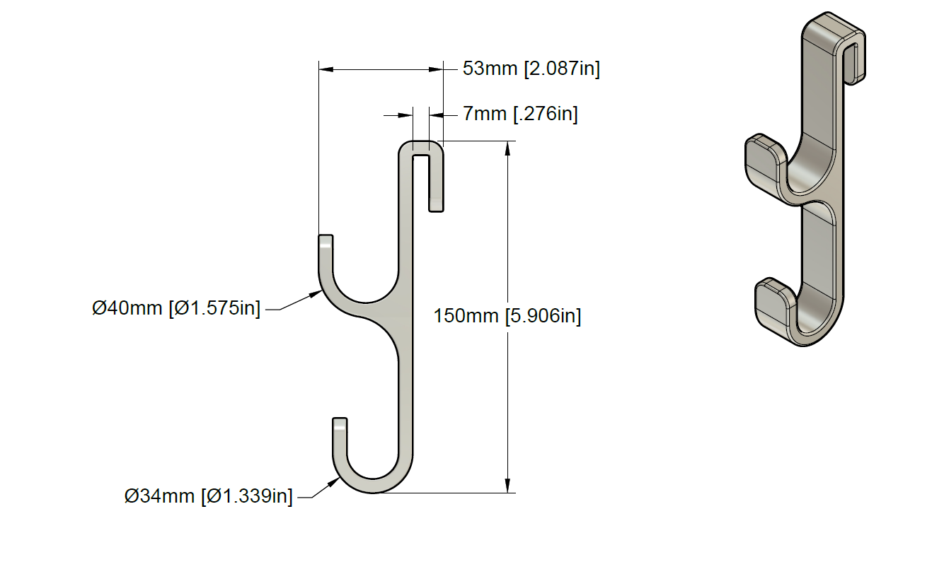 Parametric Shower Towel Hook by imp22b | Download free STL model ...