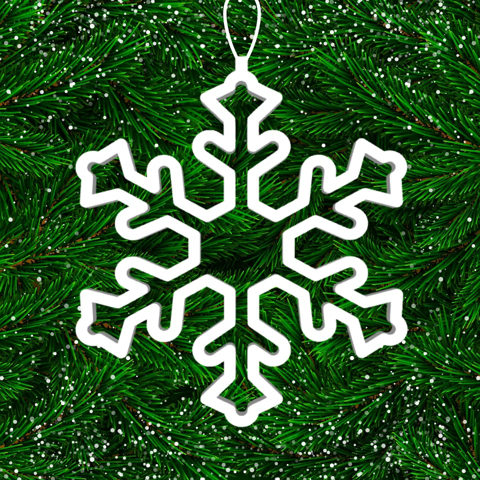 Snowflake shape Christmas tree ornament by 3Dnuthead | Download free ...