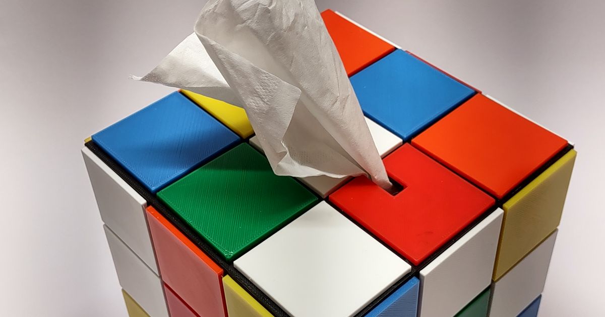 Rubik's cube tissue box by Brett Casteel | Download free STL model | Printables.com