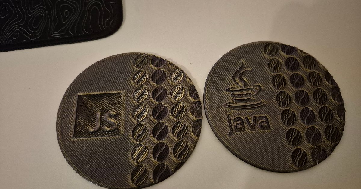Java/JS/Python Coffee Coaster by drbeat | Download free STL model | Printables.com