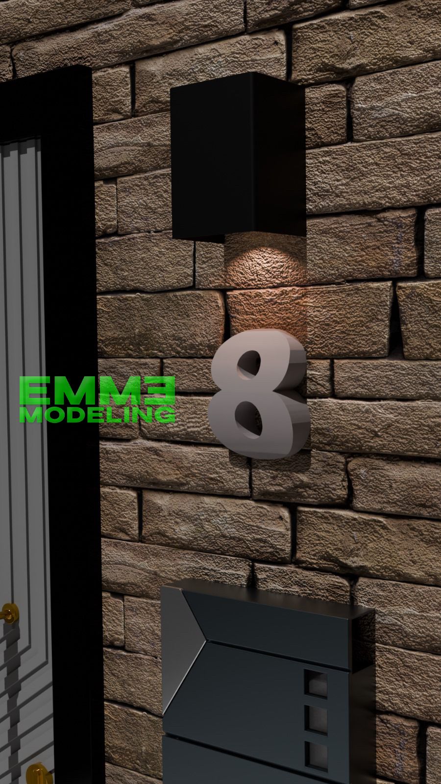 House Number 8 in Modern Rounded Style by emmemodeling | Download free ...