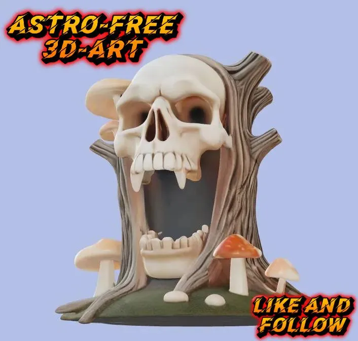 Skull Screaming in Tree (for FREE) by Astro-FREE-3D-Art | Download free ...