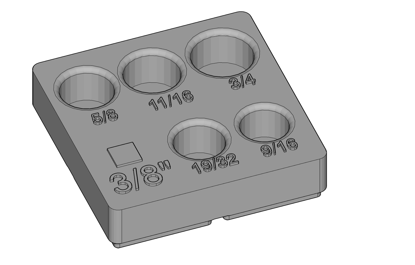 socket holder 9/16-3/4 sae 3/8" drive ratchet gridfinity by Richard ...