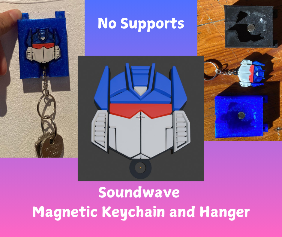 Transformers (Soundwave) magnetic keychain and hanger. (No supports) by ...
