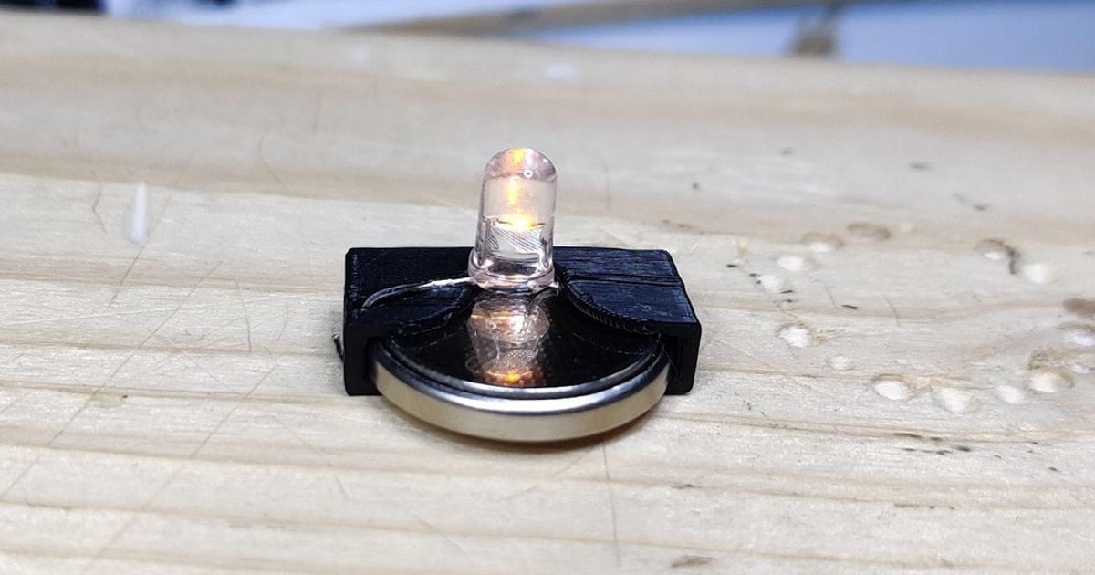 CR2032 LED Clip by Eivind Husby | Download free STL model | Printables.com
