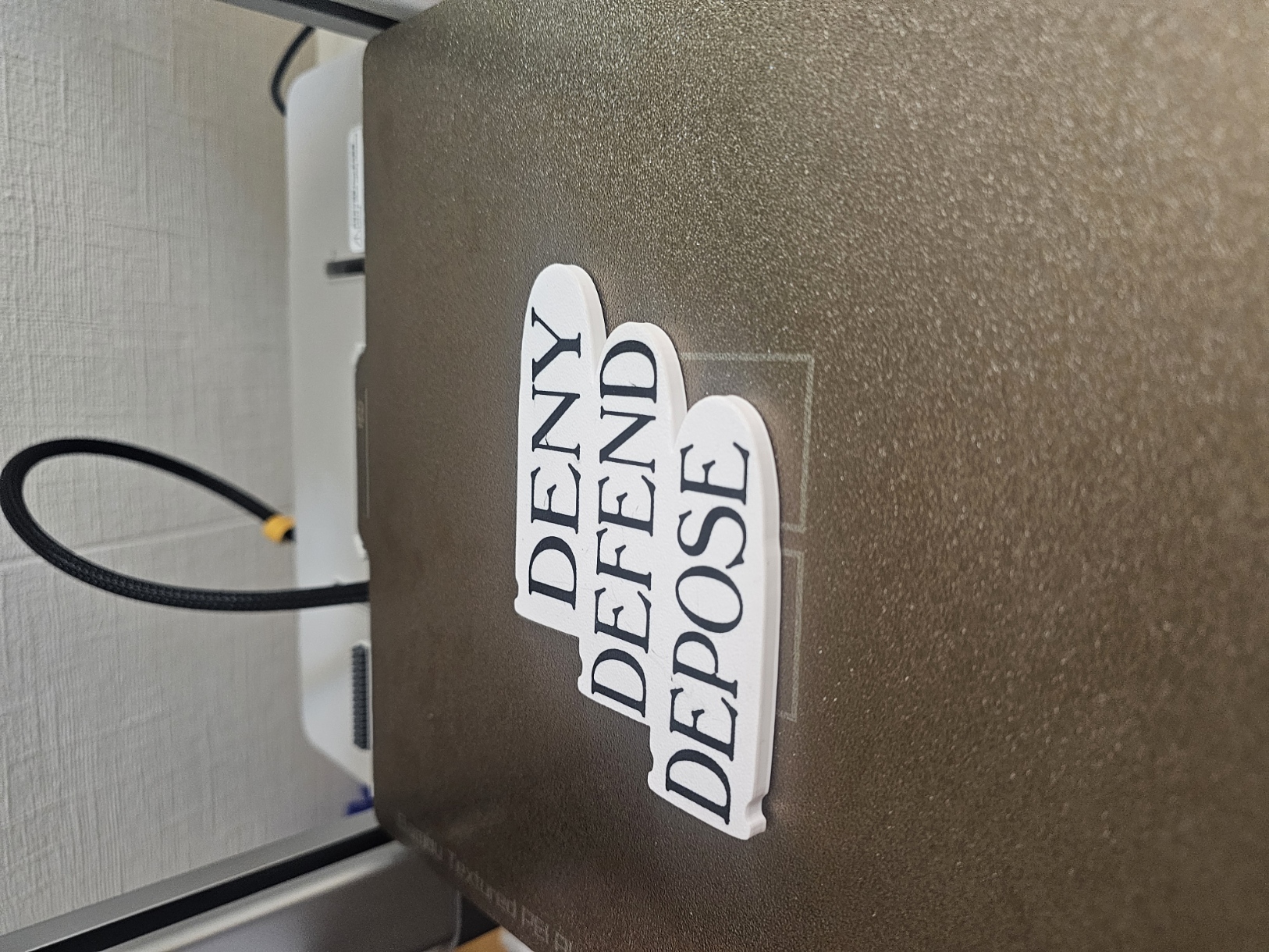 Deny, defend, Depose sign (AMS Needed) by Robin | Download free STL ...