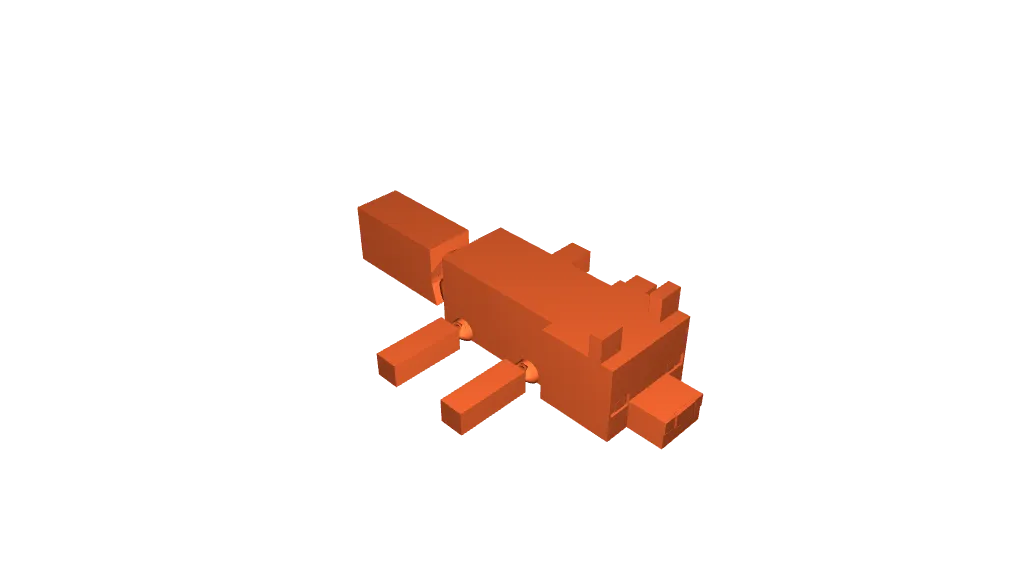 Articulated Minecraft Arctic Fox by PrintCube3D | Download free STL ...