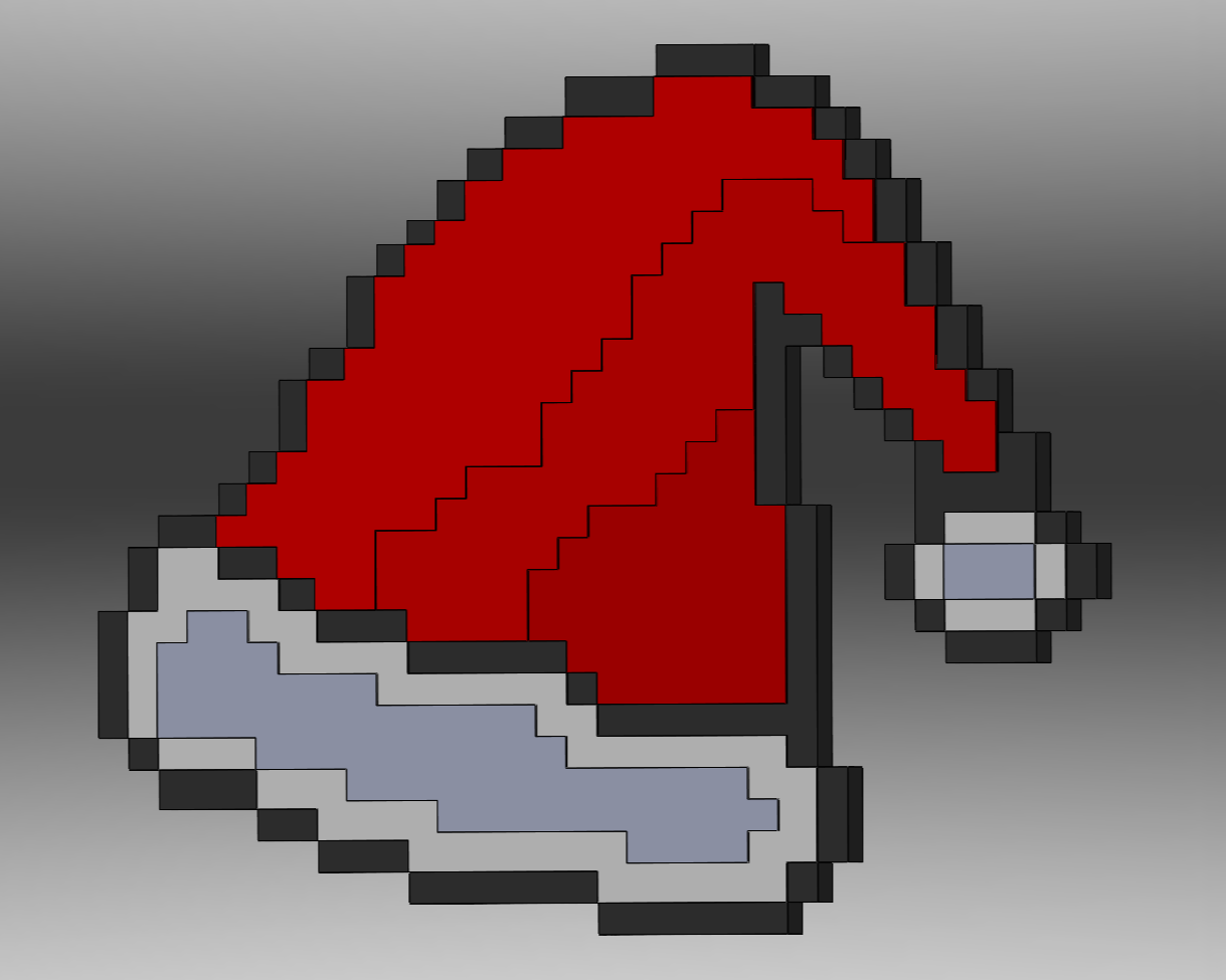 8-Bit Santa Hat - Fridge Magnet (Multi-Color) | Decoration For ...