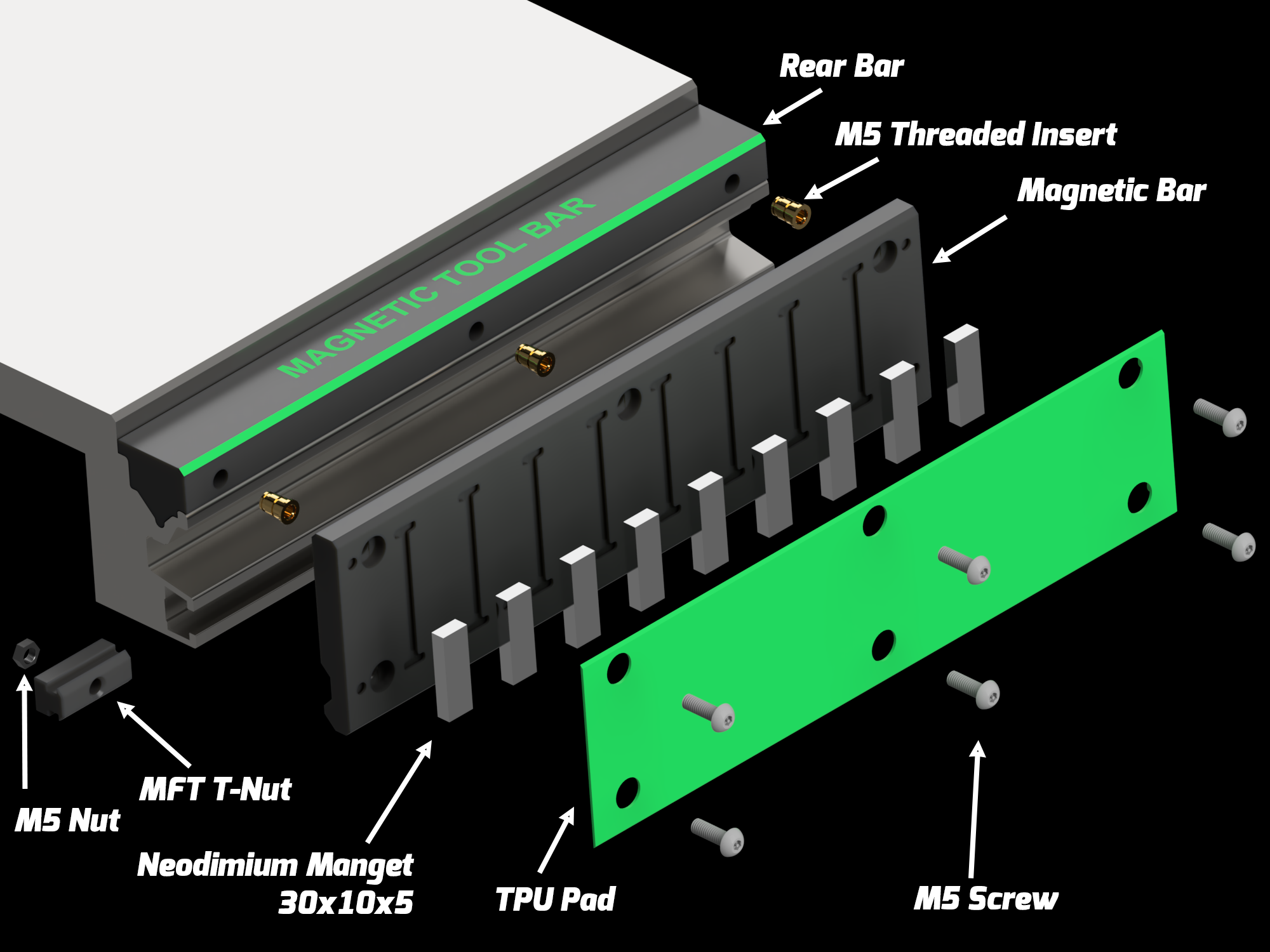 Magnetic Tool Bar for Festool workbench MFT by 3D KIMBA | Download free ...