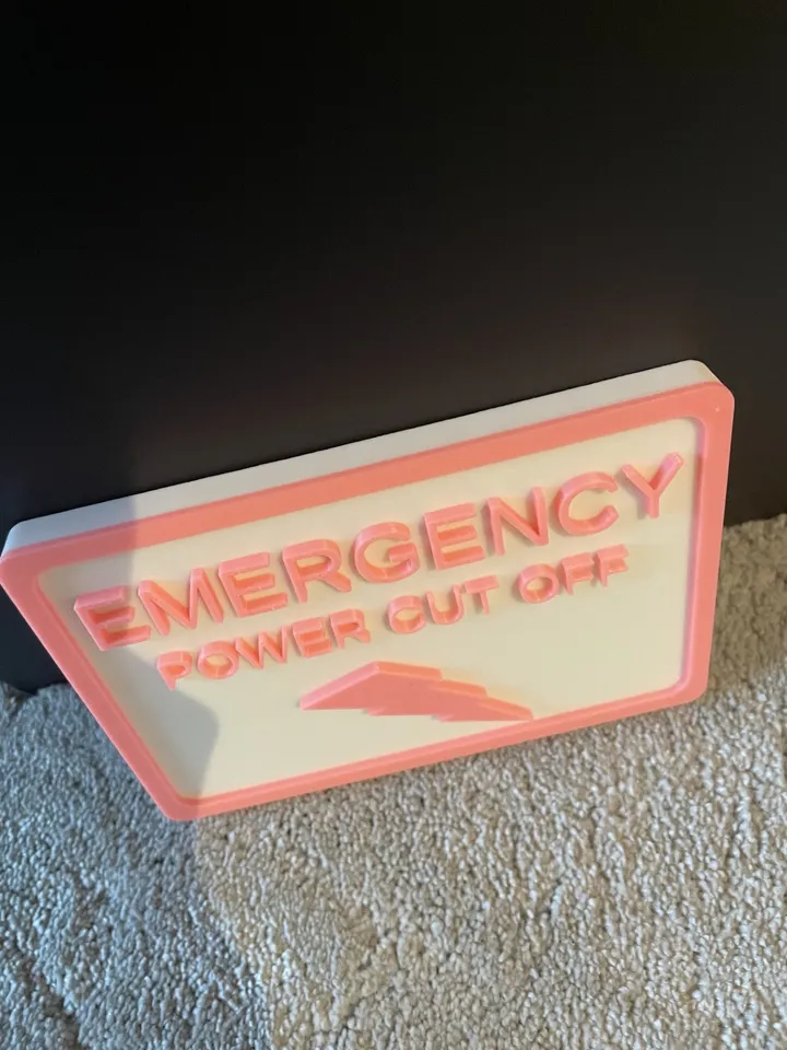 Emergency Power Cut Off Sign by James Enright | Download free STL model ...