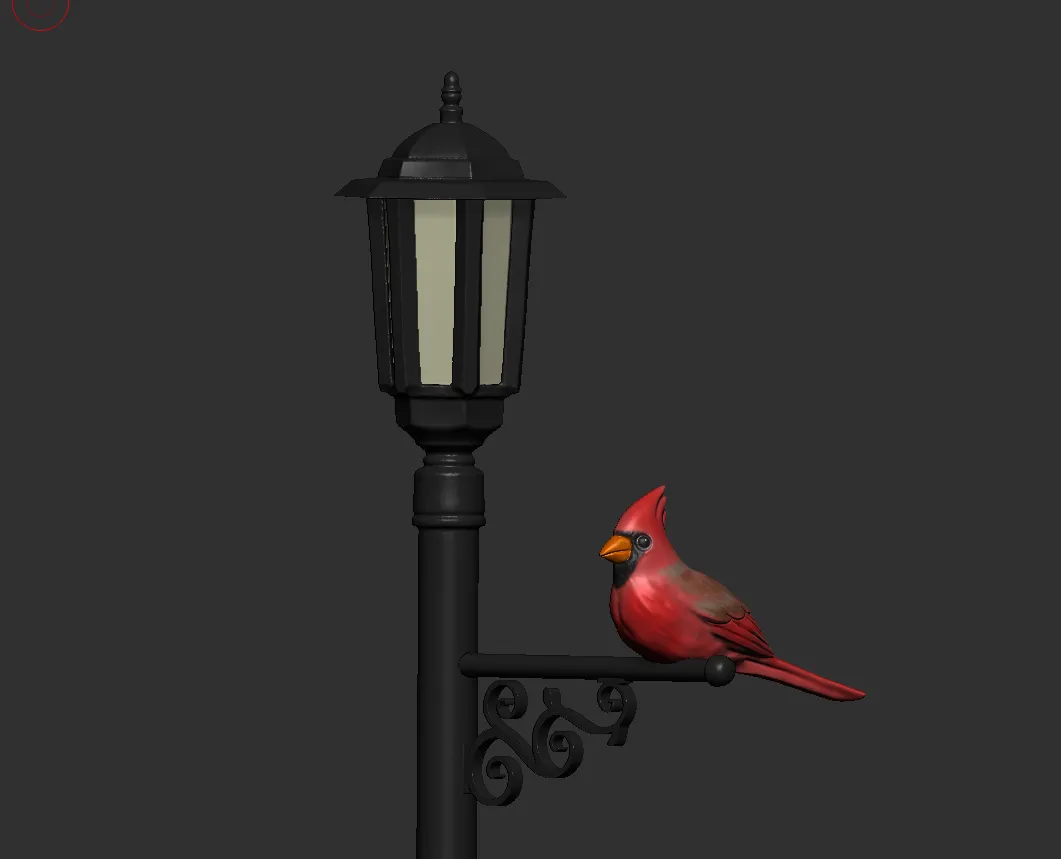 Christmas Lamp Post w/Cardinals (Optional Lighting!) by Falchion ...