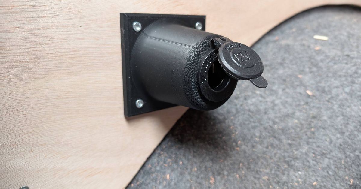 12v socket wall mount by Gette | Download free STL model | Printables.com