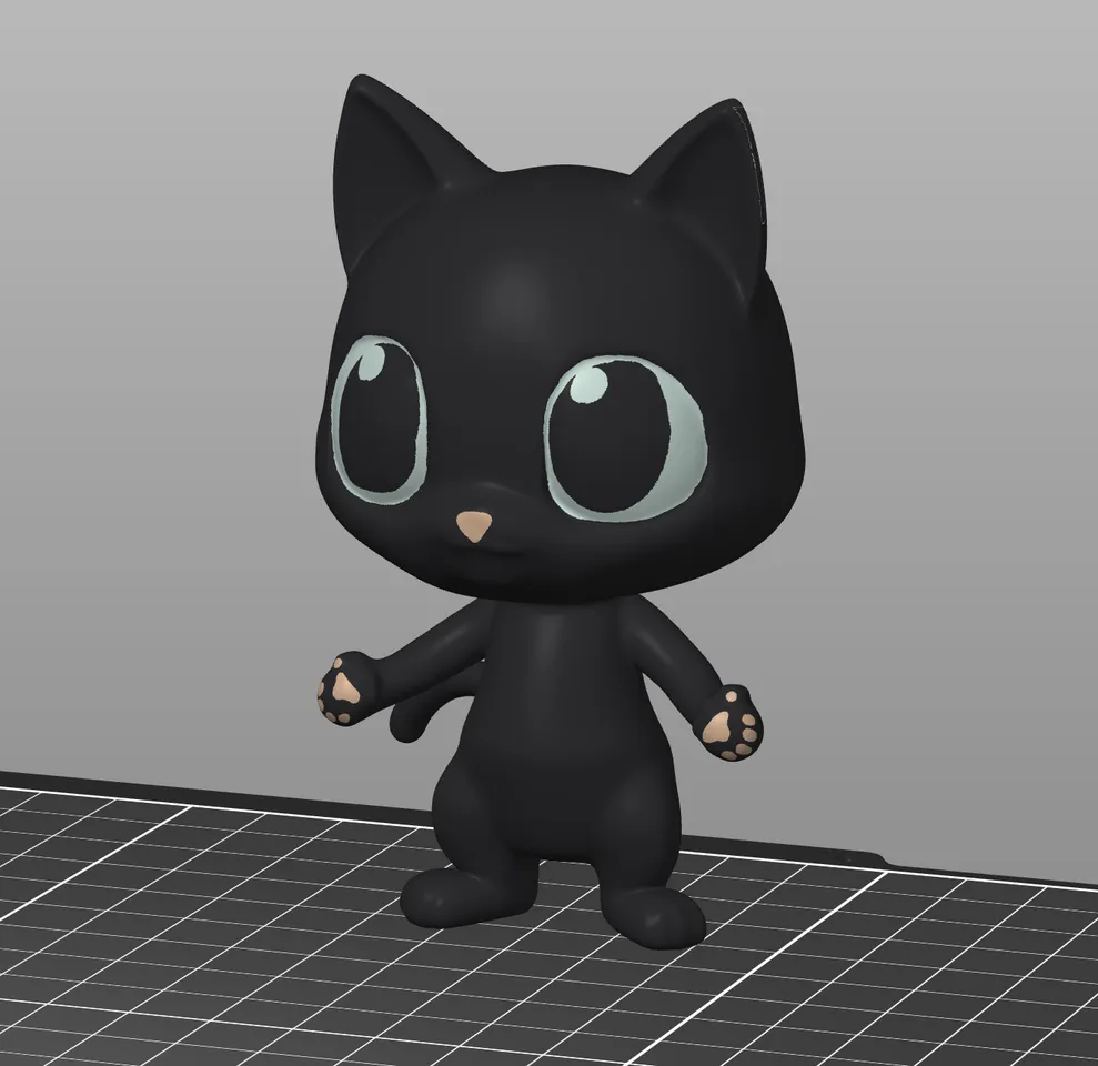 Cartoonish black cat MMU by Fheder | Download free STL model ...