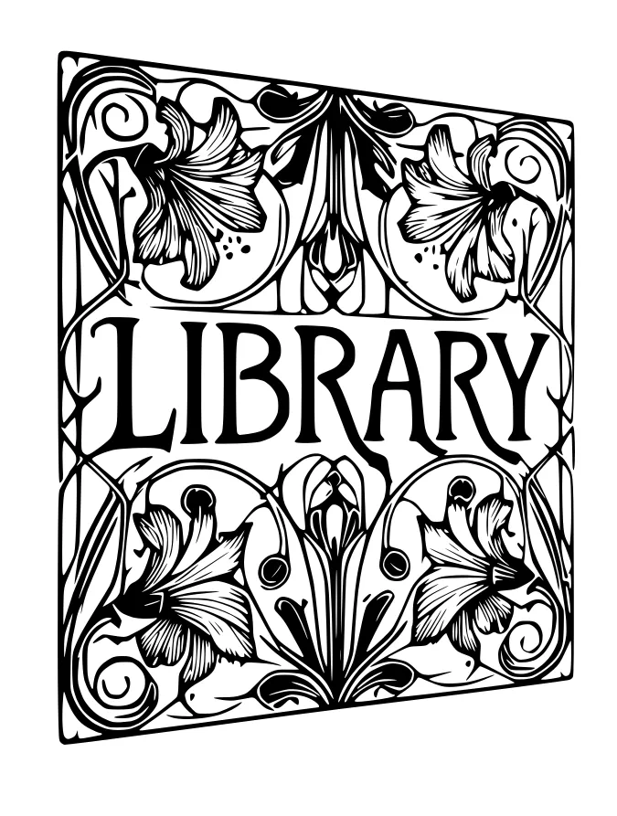 Sign: LIBRARY (3) by Nina Máčová | Download free STL model | Printables.com