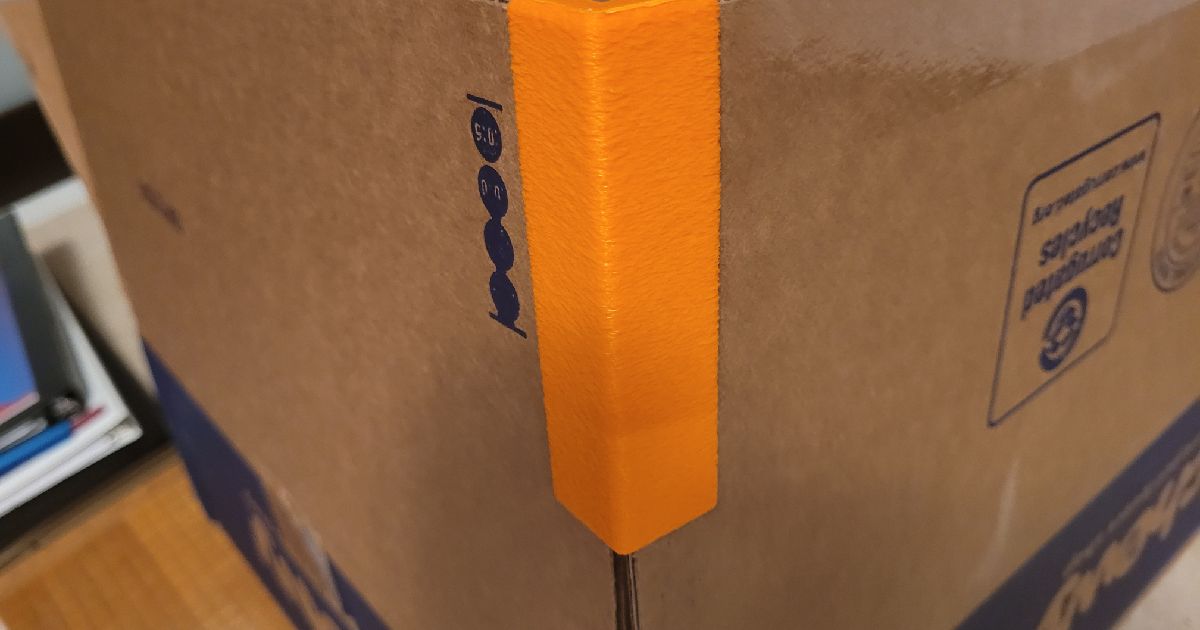 Cardboard box corner connector (2 different widths the larger has a ...