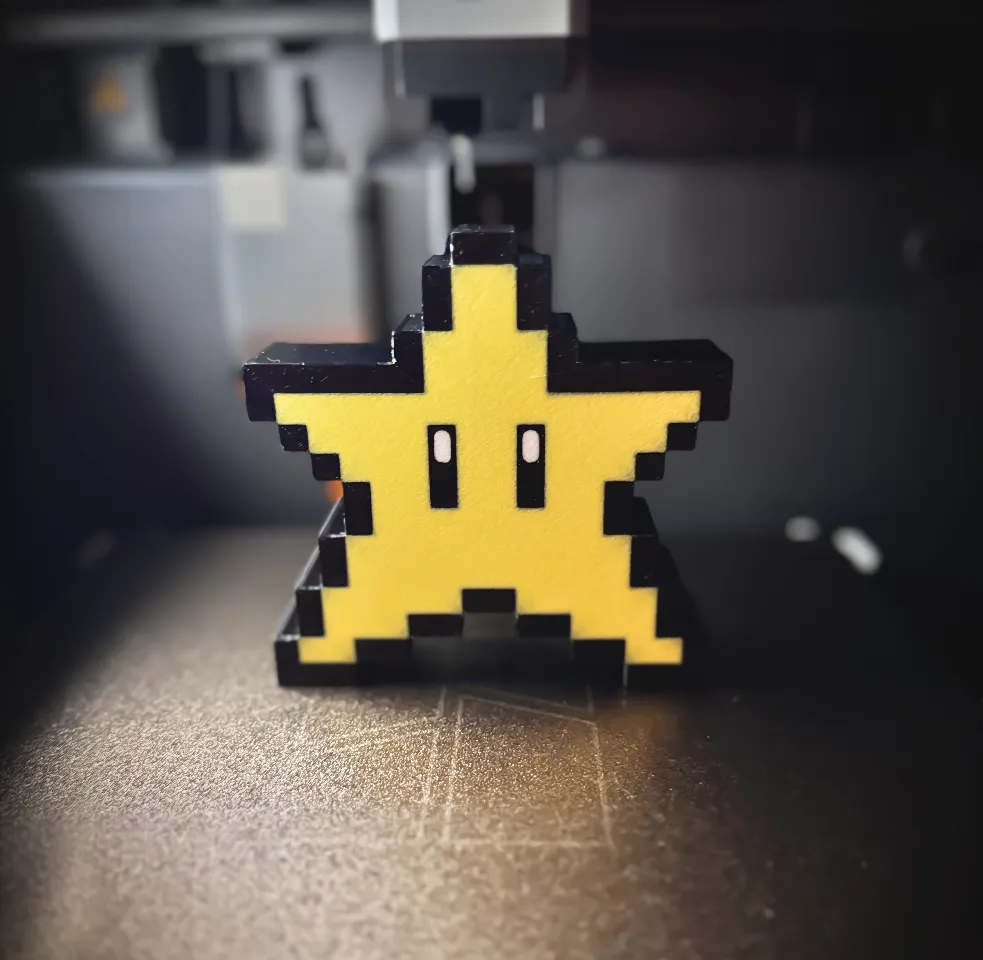 8 Bit Mario Star Christmas Tree Topper by ern | Download free STL model ...