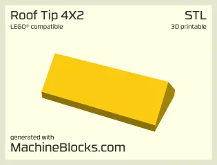 LEGO compatible Roof Peak Brick STL Generator by MachineBlocks ...