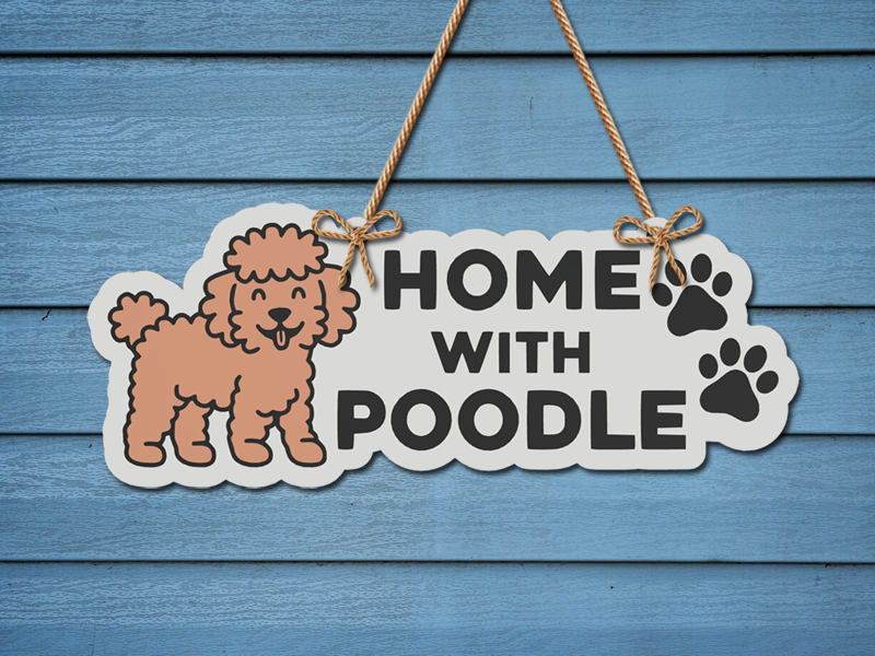 Wall Sign Door Sign 'Home With Poodle' by Myst1c | Download free STL ...