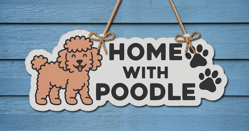 Wall Sign Door Sign 'Home With Poodle' by Myst1c | Download free STL ...