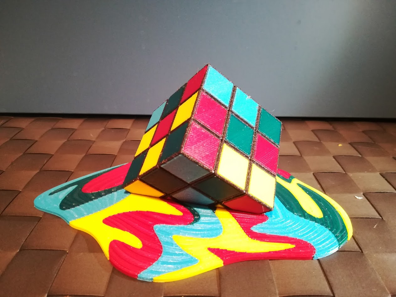Melting Rubik's Cube (multi material) by Malte | Download free STL ...