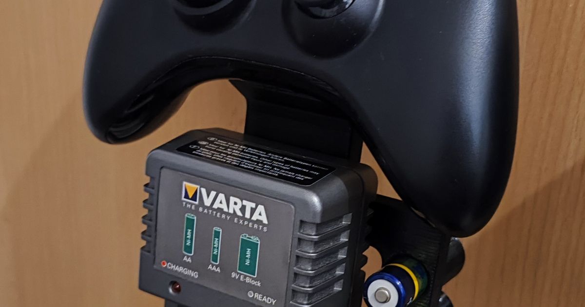 Wall mount for Xbox360 controller and Varta battery charger+batteries ...