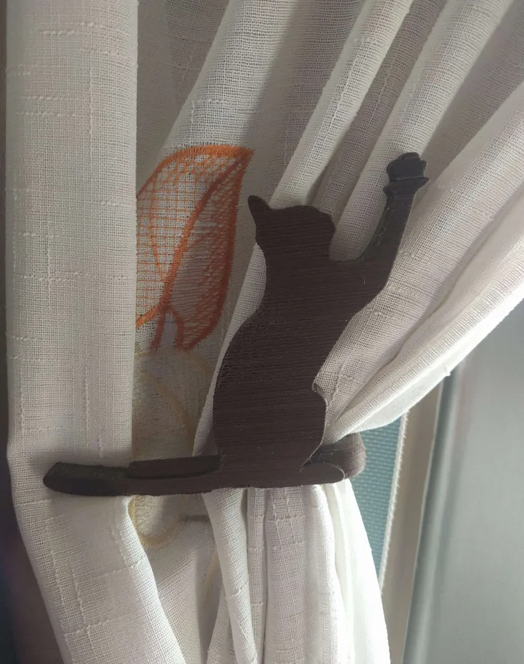 feline curtain holder by ManelTo | Download free STL model | Printables.com