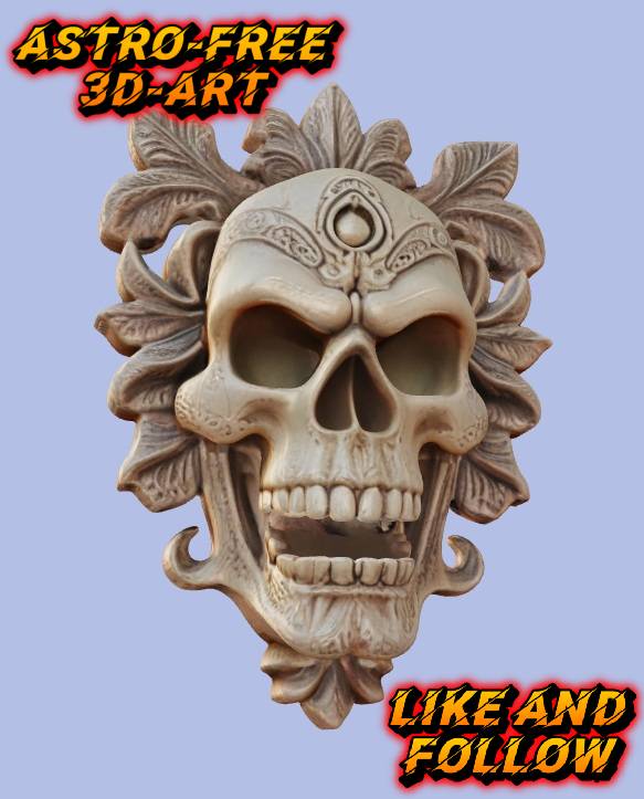 Skull Wall Deko #1 (FREE) by Astro-FREE-3D-Art | Download free STL ...