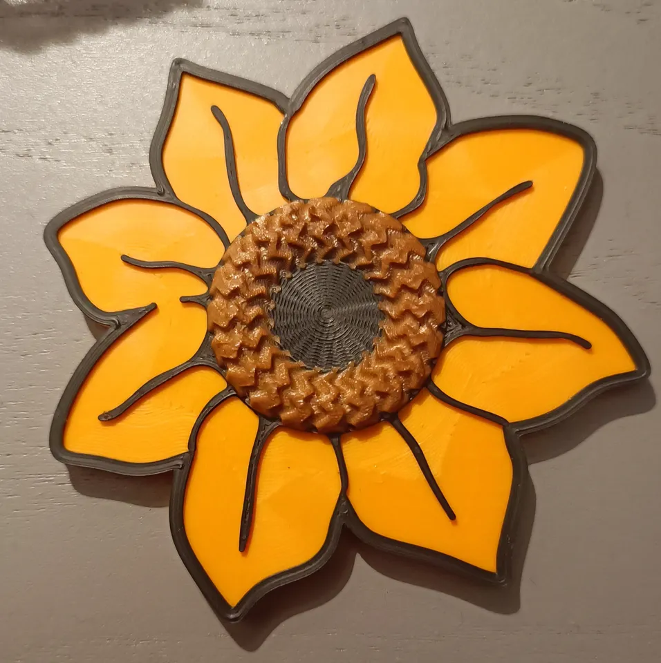 Sunflower with NFC tag & Magnets by nikkon04 | Download free STL model ...