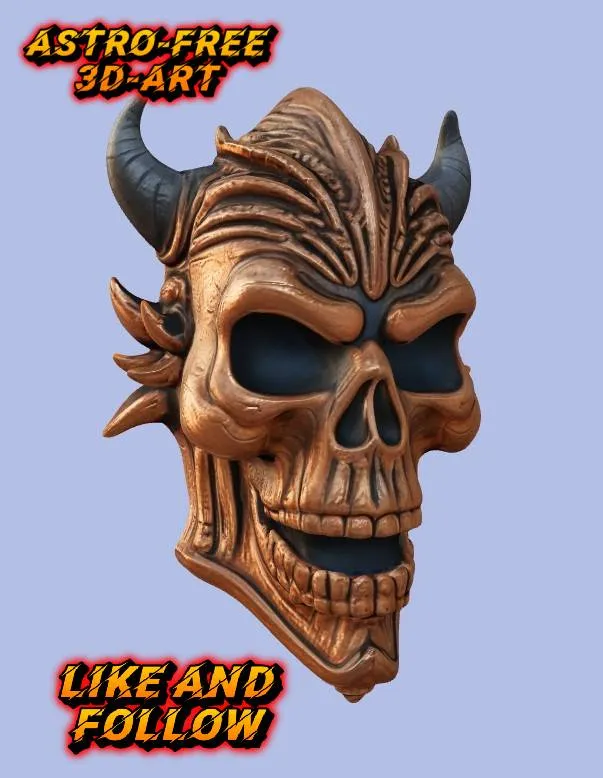 Skull Wall Deko #4 (FREE) by Astro-FREE-3D-Art | Download free STL ...