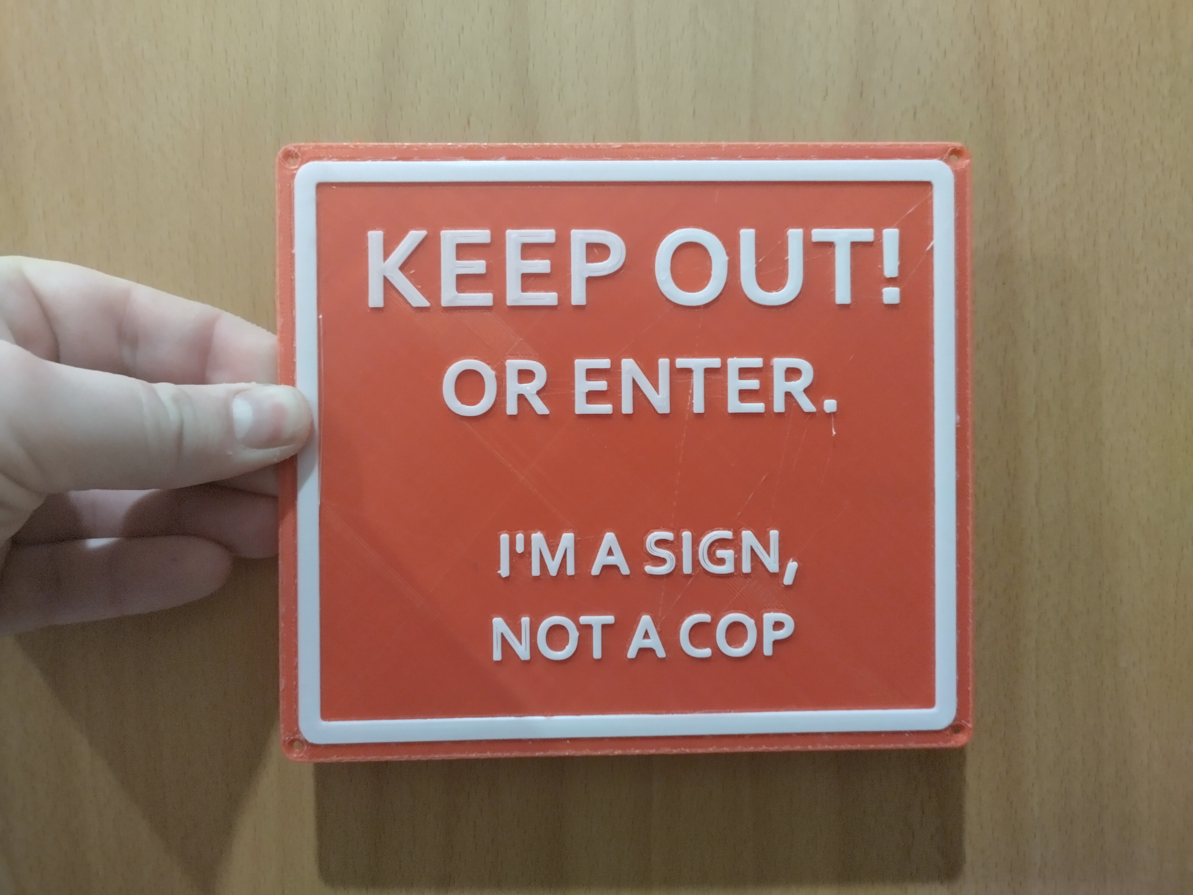 sign "Keep Out" by Manuel Barner | Download free STL model | Printables.com