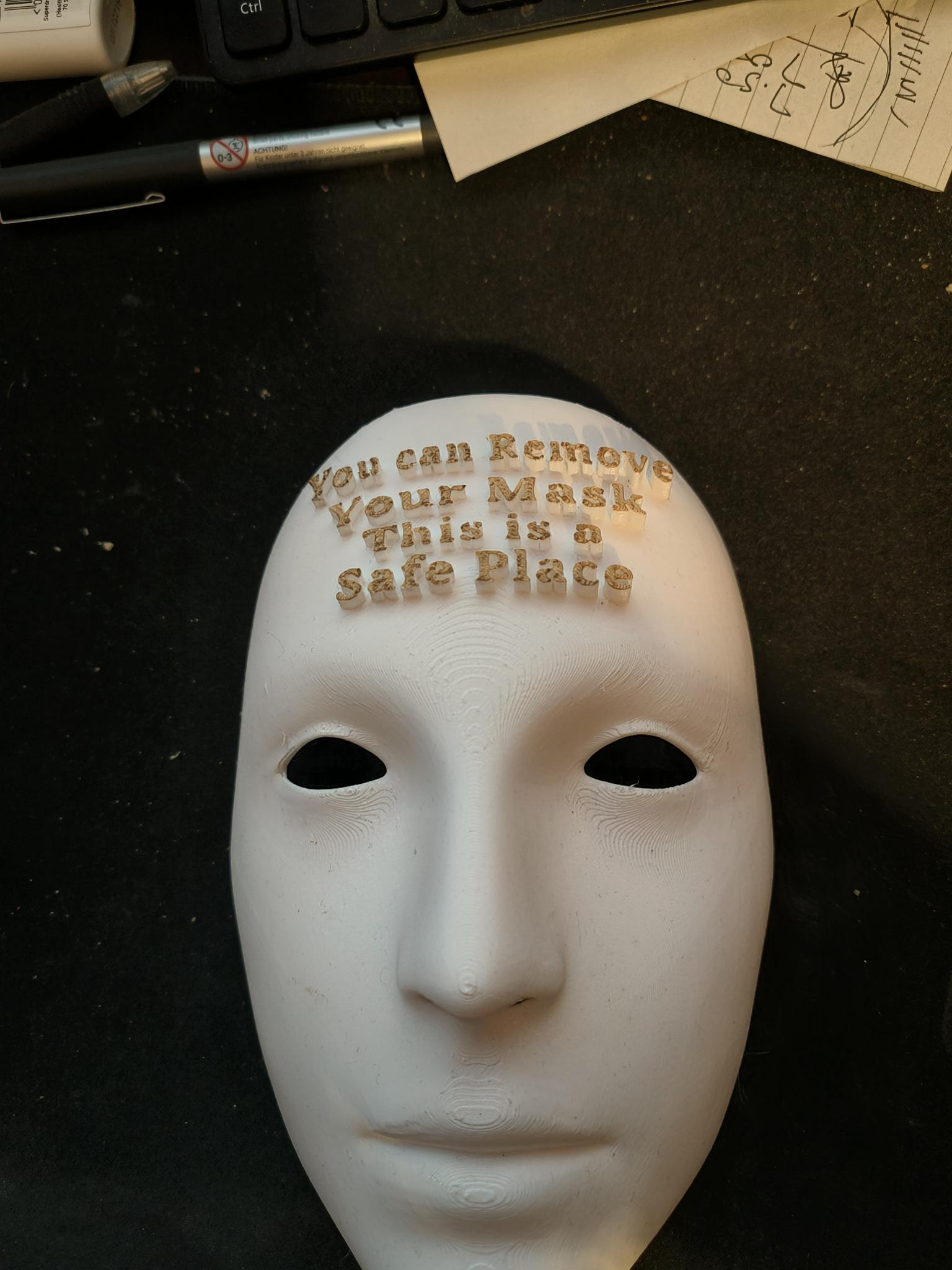 Wall mountable mask with text. by Darren | Download free STL model ...