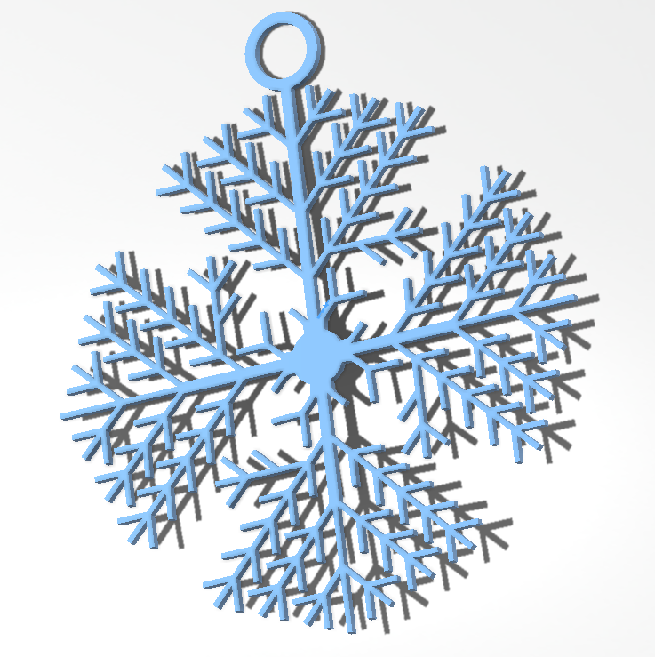The snowflake decoration. four-pointed by bar3de | Download free STL ...