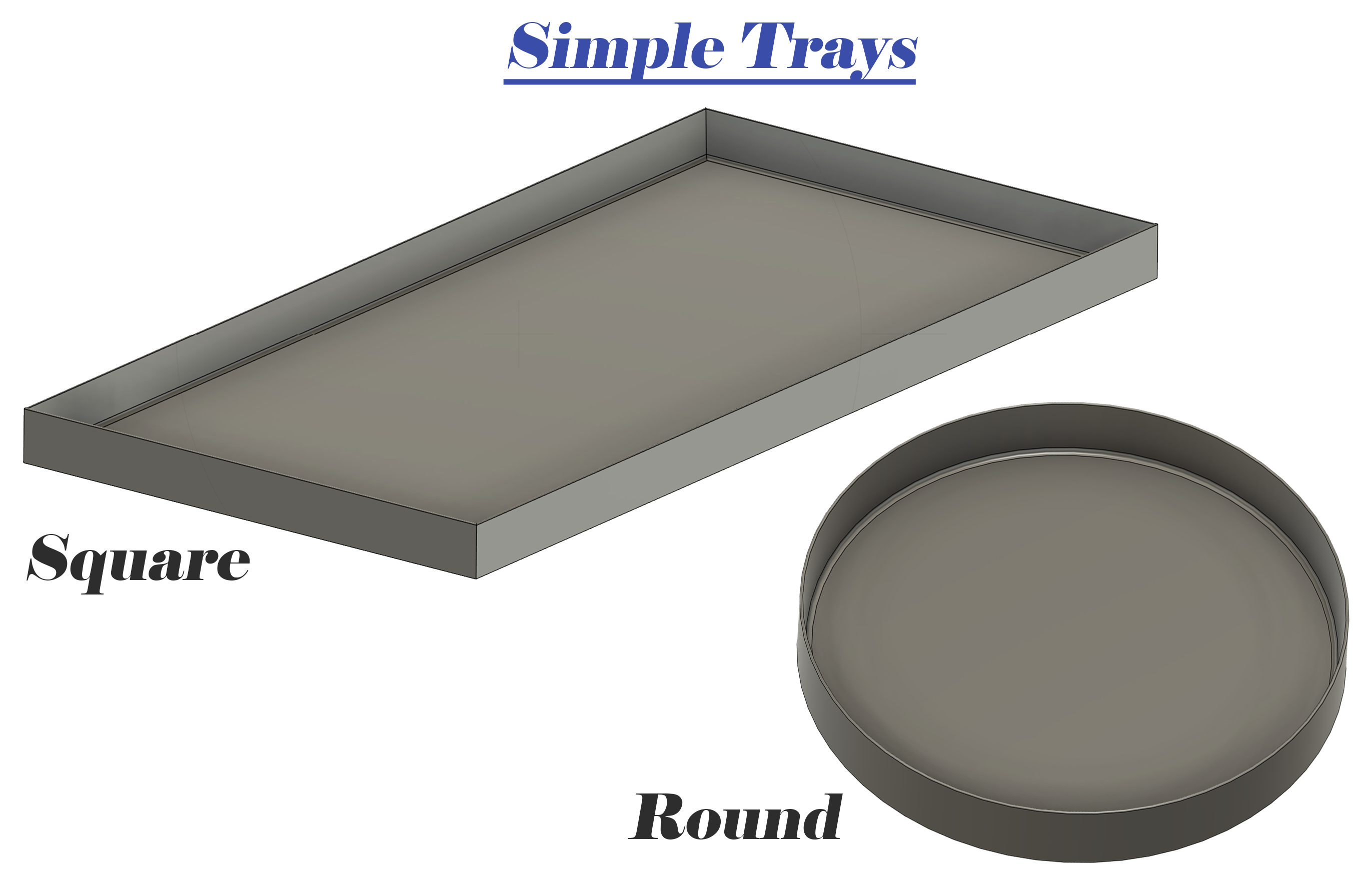 Simple Trays (parametric) by mosselini1 | Download free STL model ...