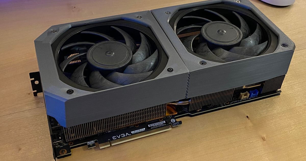 Fan shroud for EVGA RTX 3080 FTW3 Ultra Gaming to fit 2x 120mm fans by ...