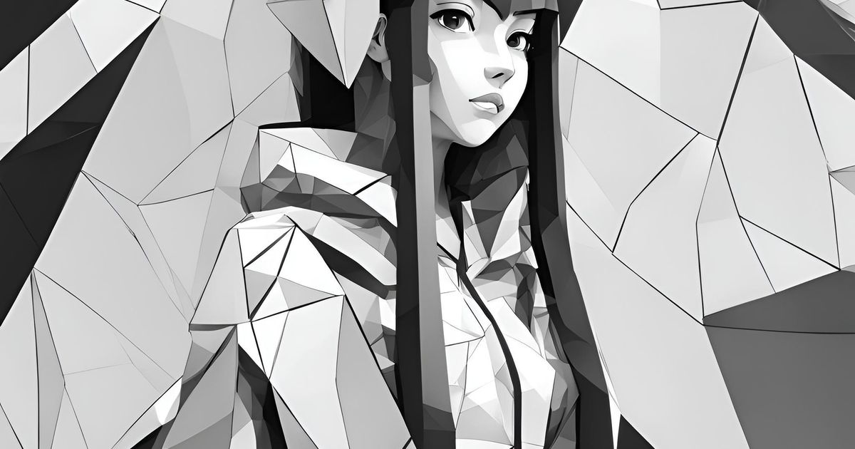 Low poly anime girl wall art (another) by Roberrto | Download free STL ...