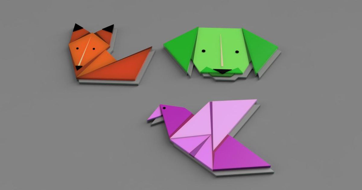 Multicolor origami animals by Tomáš | Download free STL model ...