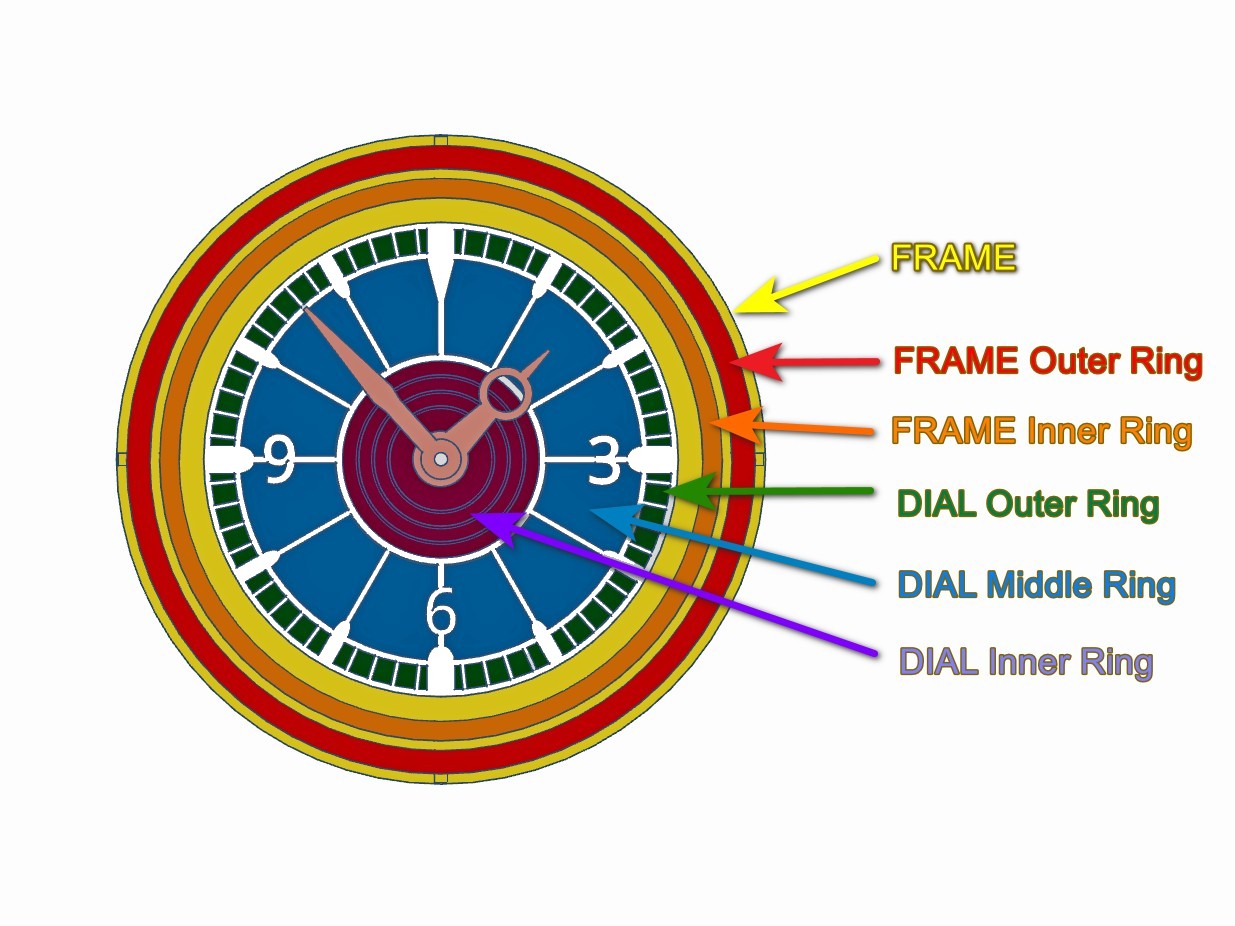 Multicolor Wall & Desktop Clock by Bootjevaarder | Download free STL ...