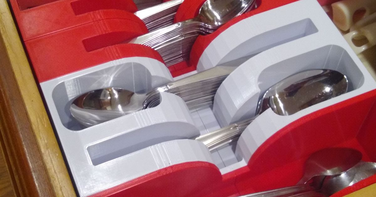 Modular Silverware Tray (MINI compatiable) by Okcazure | Download free ...