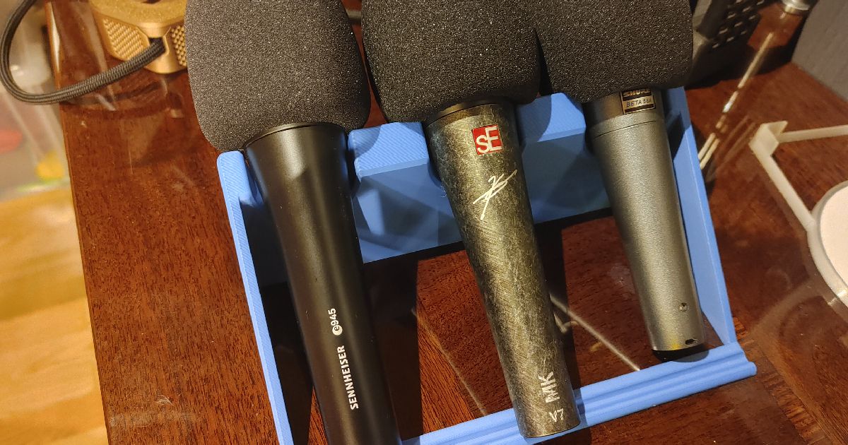 Triple Microphone Stand by AlanHell | Download free STL model ...