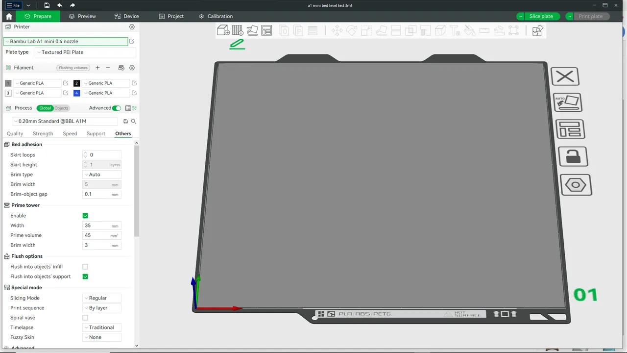bed level test for bambu lab a1 mini by benchyboi2 | Download free STL ...